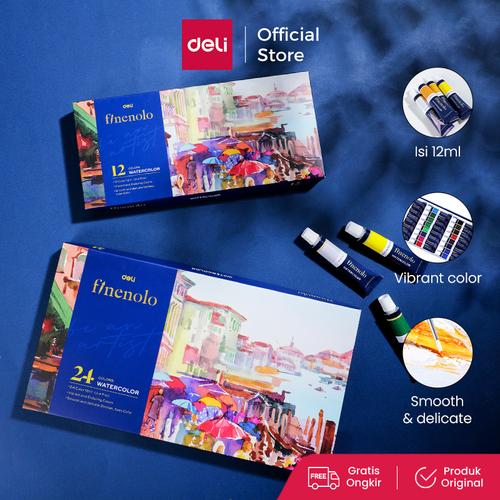 Jual Deli Cat Air / Watercolor 24 Colors EC19 - 24 Warna - Kab ...