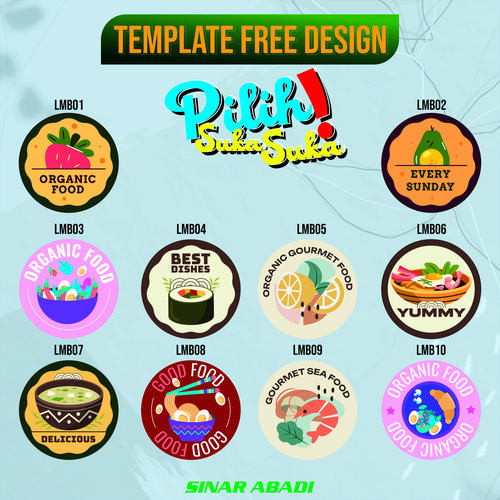 Jual CETAK STICKER LABEL KEMASAN MAKANAN BENTUK BULAT / STICKER KEMASAN ...