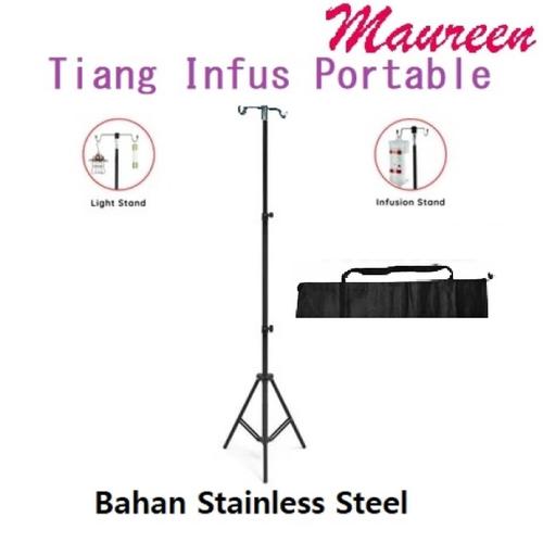 Jual Tiang Infus PORTABLE Stainless Steel Tiang Infus TRIPOD Kokoh Kuat ...