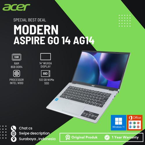 Jual ACER ASPIRE GO 14 AG14-31P-C05B with INTEL N100 and 8GB DDR4 and ...