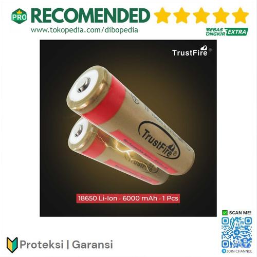 Jual UltraFire Baterai 18650 3.7V 6000mAh dengan Button Top - BRC 18650 ...