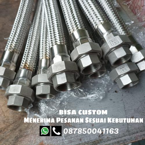 Jual Flexible hose metal stainless 304 1 inch x 2meter connector female ...