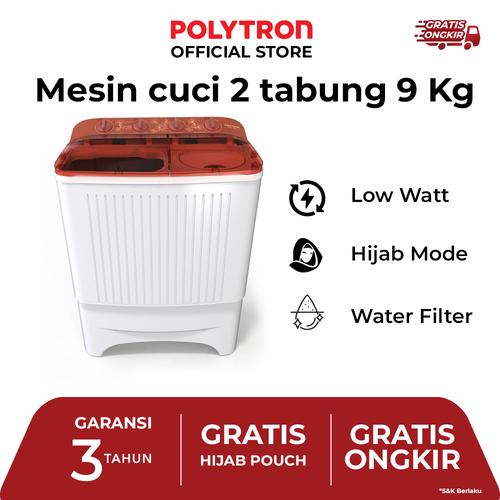 Promo POLYTRON Mesin Cuci 2 Tabung Primadona Giant 9 Kg PWM 9072 - Cokelat Cicil 0% 3x - Kota ...