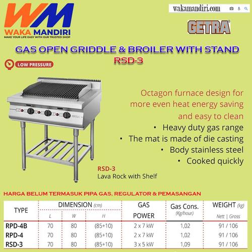 Jual GETRA Gas Open Griddle and Boiler With Stand RSD-3 / RSD 3 / RSD3 ...