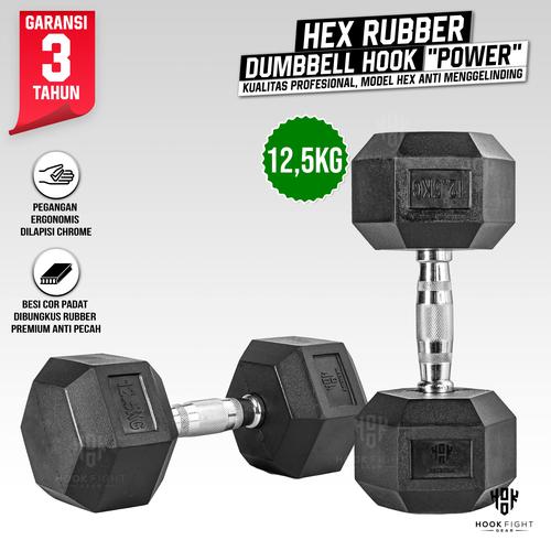 Jual Dumbbell Hexagonal Hook 12.5kg Alat Fitnes Home Gym Dumble Barble ...