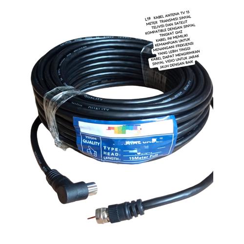 Jual L19 KABEL ANTENA TV 15 METER TELEVISI STB KONEKTOR RG6 COAXIAL ...