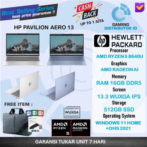 Promo Laptop HP Pavilion Aero 13 Ryzen 5 8640u 16Gb 512Gb W11+OHS 13.3 ...