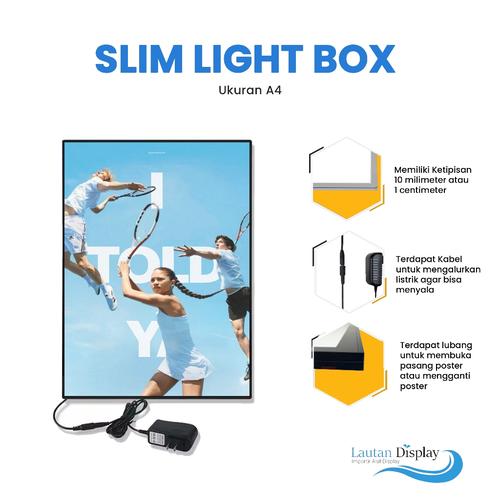 Jual LED Frame Slim Light Box A4 Signboard Display Cafe Menu Sign Board ...