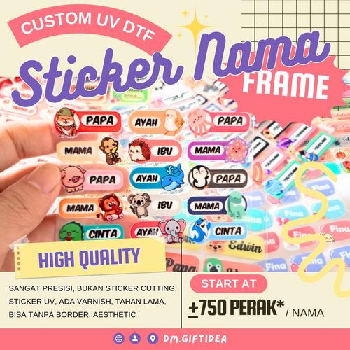 Jual Sticker Nama Frame Border Background UV Nametag Tattoo Custom ...