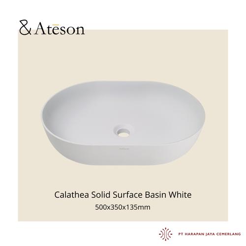 Jual [ATESON] Calathea Solid Surface Basin White 500x350x135mm.png ...