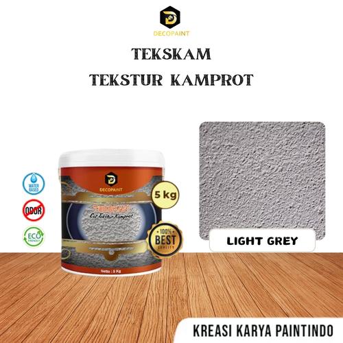 Jual Decopaint Tekskam Cat Dekoratif Cat Tekstur Kamprot - Light Grey ...