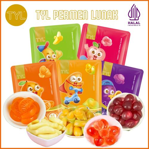 Promo TYL Permen Lunak Kupas Rasa Buah / Baopi Gummy Soft Candy Grape ...