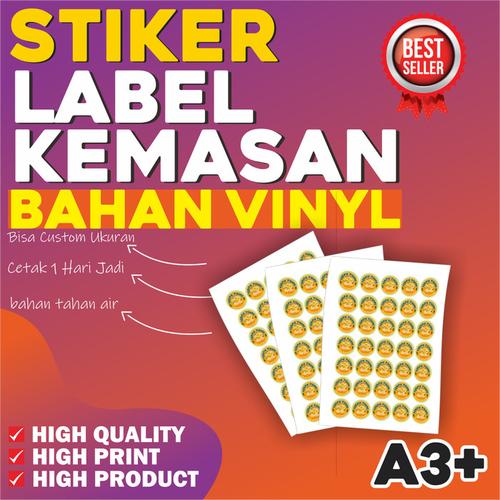 Jual cetak stiker label makanan a3 / cutting stiker label A3/ Stiker ...