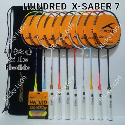 Jual RAKET BADMINTON HUNDRED X-SABER 7 (FULL GRAPHITE) HIGH TENSION 32 ...