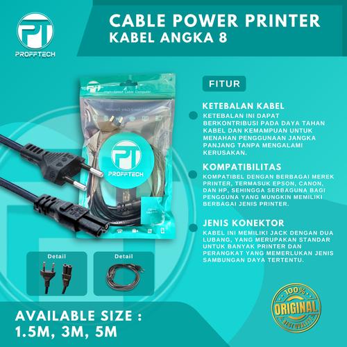 Jual Kabel Power Printer 1.5 Meter. Kabel angka 8. SNI - Jakarta Pusat ...