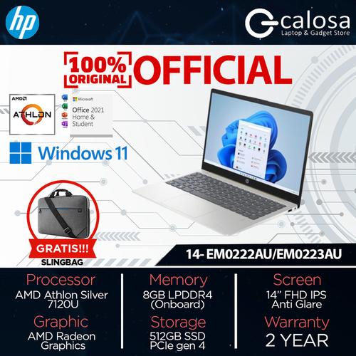 Jual HP 14 em0222AU em0223AU AMD Athlon Silver 7120U 8GB 512GB SSD 14 ...