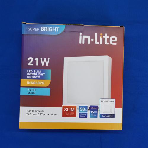 Jual INSS602S Lampu Downlight Panel LED 21W Watt OB Outbow Segi Inlite ...