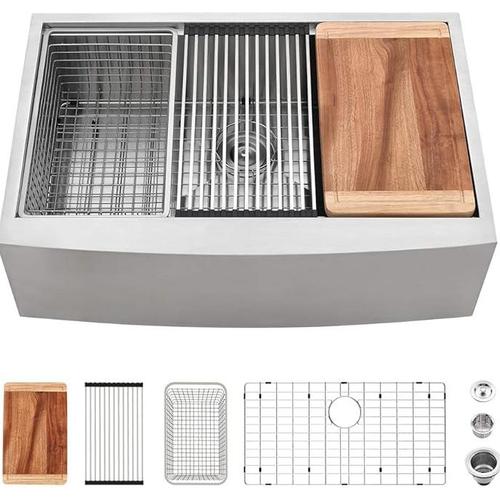 Jual Promo 24 Inch Farmhouse Sink WorkstationVasoyo 24X22 Apron Front ...