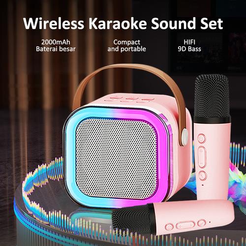 Jual Mini Speaker Bluetooth 2 mic 1 Karaoke /Bluetooth 5.3 Mini Speaker ...