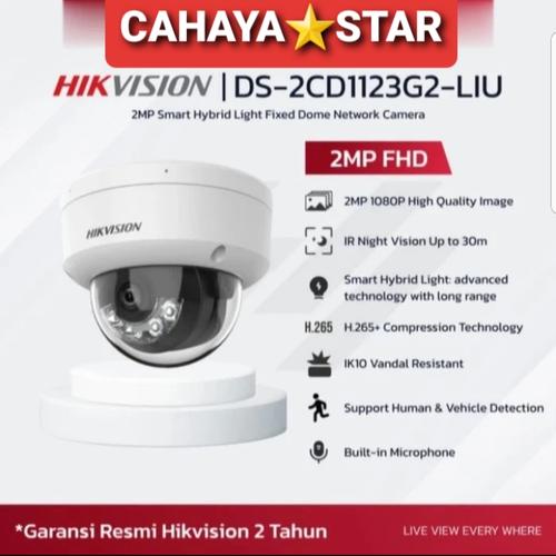 Promo IP CAMERA INDOOR HIKVISION DS-2CD1123G2-LIU 2MP AUDIO SMART ...
