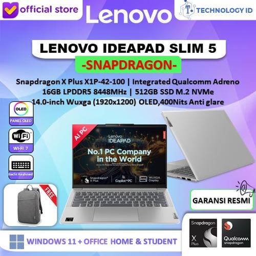 Promo Lenovo Ideapad Slim 5 14Q8X9 Snapdragon X Plus X1P-42-100 16GB ...