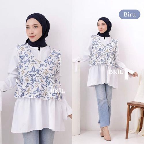 Jual SAMARA soraya VEST BATIK ROMPI BATIK MOTIF BUNGA BASIC PUTIH ALL ...