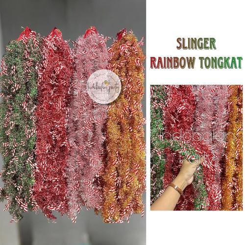 Jual Slinger Tinsel Xmas / Hiasan Pohon Natal / Slinger Rainbow Tongkat ...