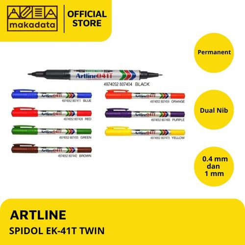 Jual SPIDOL WARNA | SPIDOL ARTLINE DUAL NIP EK-41T TWIN (1 PCS) MURAH ...
