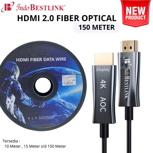 Jual KABEL HDMI FIBER OPTIC 4K 150M VERSION 2.0 / KABEL HDMI FO 150 ...