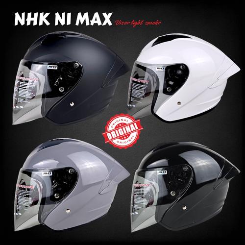 Promo HELM NHK N1 MAX SOLID | VISOR LIGHT SMOKE, BLACK GLOSSY | HALF ...