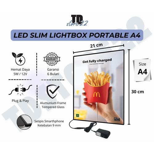 Promo Slim Light Box LED A4 - Lampu Display Frame Poster Neon Box LED ...