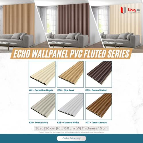 Jual Wallpanel ECHO Fluted PVC Motif Kayu / Panel PVC Kisi Kisi ...