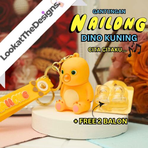 Jual Gantungan Tas Kunci 3D Dino Kuning Nailong Dinosaurus Yellow Balon ...