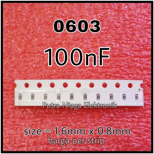 Jual (10pcs) SMD 0603 100nF Kapasitor SMD 104 0.1uF Capacitor 0603 Size ...