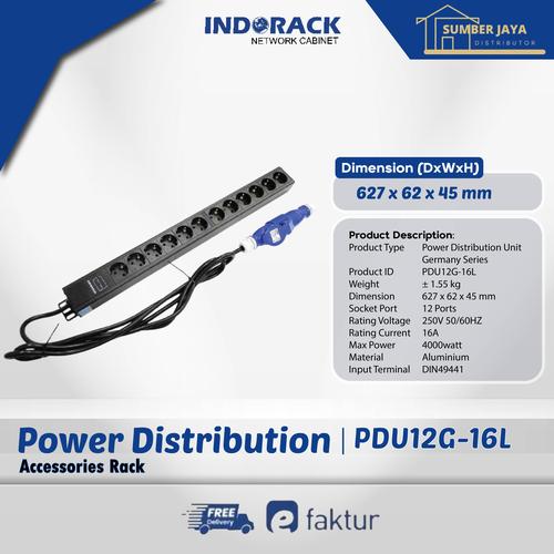 Jual INDORACK ||Power Distribution Unit PDU12G-16A - 12 Outlet With ...