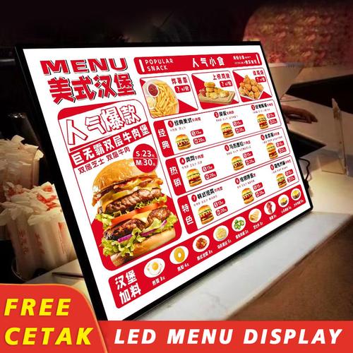 Promo LED MENU DISPLAY Size A3 & A4 Bisa POTRAIT&LANDSCAPE - A4, Silver ...