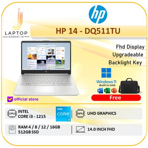 Promo HP 14S DQ5115TU i3 1215 8GB 512GB SSD W11+OHS 14.0Full HD - NON ...