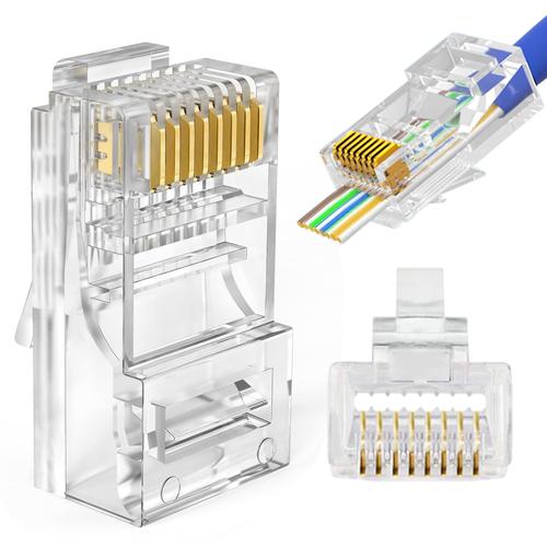 Jual Vention Konektor RJ45 Cat5e Cat 6 UTP Modular Plug Transparent 100 ...
