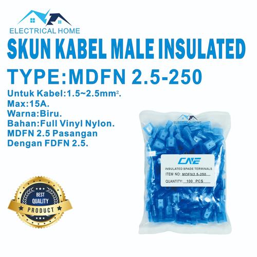 Jual SKUN KABEL MALE INSULATED FULL VINYL NYLON MDFN 2.5-250 BIRU. - Kota Surabaya - Electrical ...