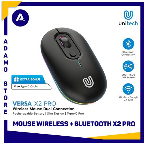 Jual Mouse Wireless + Bluetooth Unitech Versa X2 Pro Dual Connection ...