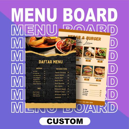 Jual Cetak Menu Board / Daftar Menu Restoran / Papan Menu / Menu List ...