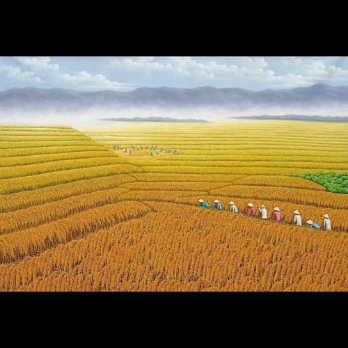 Promo Lukisan Panen Raya Padi Timbul Sudah Pakai Frame - Kota Bandung ...