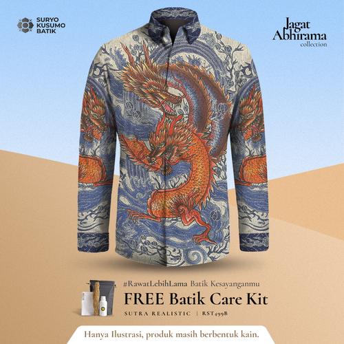 Promo Kain Batik Tulis Sutra Lukis ATBM Exclusive Suryo - Naga Biru ...