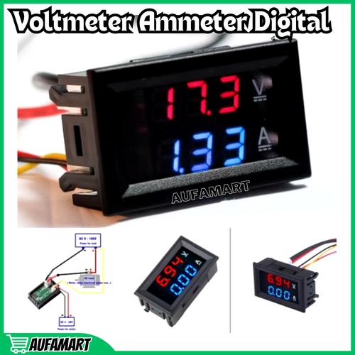 Jual Voltmeter Ammeter Digital DC 50A 100A Volt Meter Ampere Meter Alat Ukur Arus Listrik - 100 ...