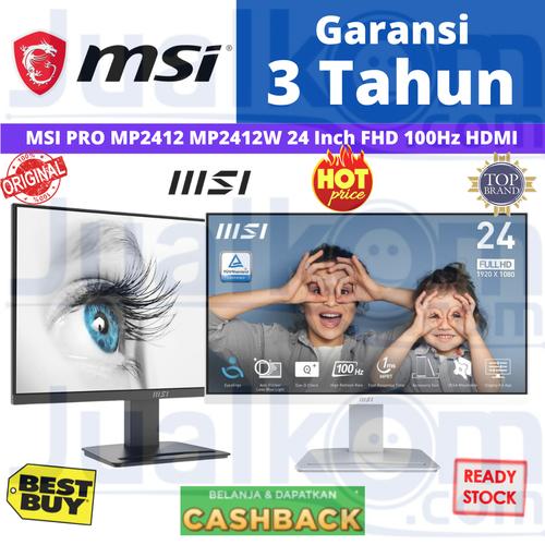 Jual Monitor LED MSI Pro MP2412 MP2412W 24" 1080p FHD 100Hz HDMI ...
