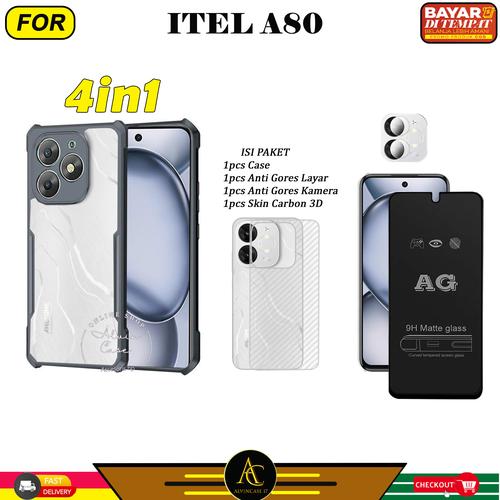 Jual 4IN1 CASE ITEL A80 SOFTCASE SHOCKPROOF TRANSPARAN CASING - 4IN1 TG ...