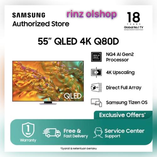 Promo LED TV SAMSUNG 55Q80D SMART TV UHD 4K QLED 120HZ Q80D QA55Q80DAKXXD QA55Q80D Cicil 0% 3x ...
