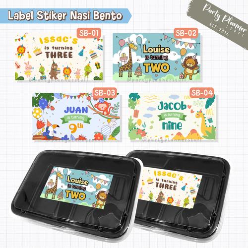 Jual Stiker nasi box bento / custom stiker ulang tahun anak / stiker ...