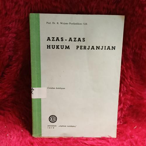 Jual BUKU ANTIK : BUKU AZAS AZAS HUKUM PERJANJIAN BY PROF DE R WIRJONO ...