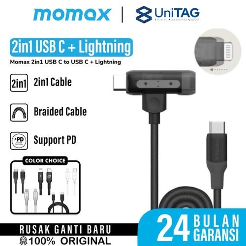 Promo Cable Data USB C to iPhone Lightning Momax MFi PD Fast Charging Kabel - DL53 Black, 1.2m ...